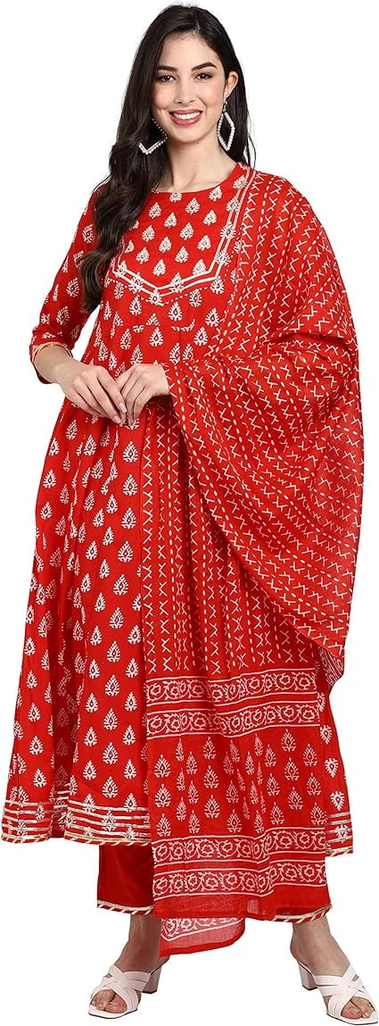 Rajnandini Women's Pure Cambric Cotton Embroidered Kurta Set with ...