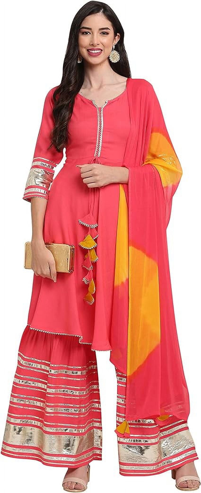 Rajnandini Women's Pure Cambric Cotton Solid Kurta Set With Dupatta ...