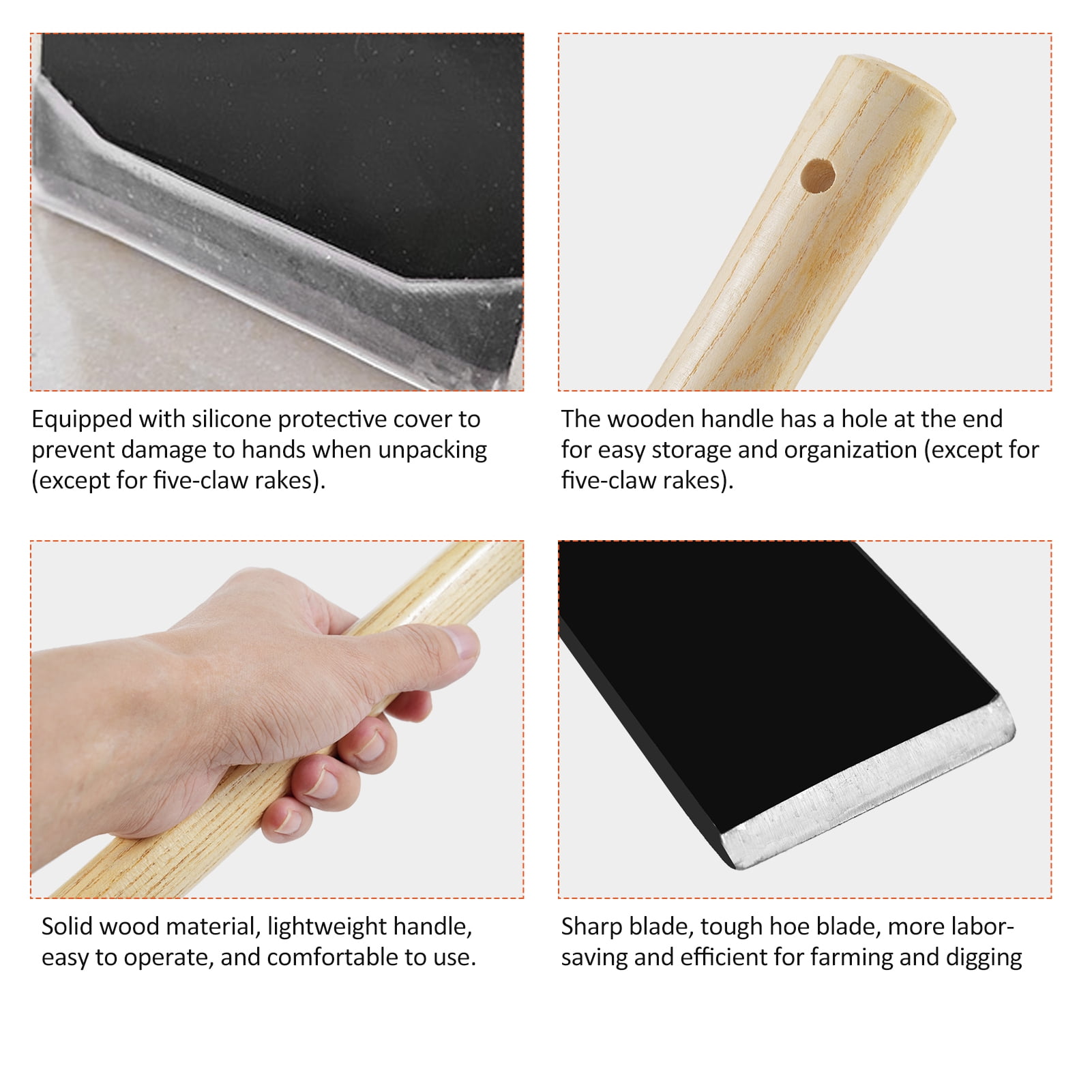 Rake,Bendproof Hand Rake Handle Bendproof Hand With Wooden Handle ...