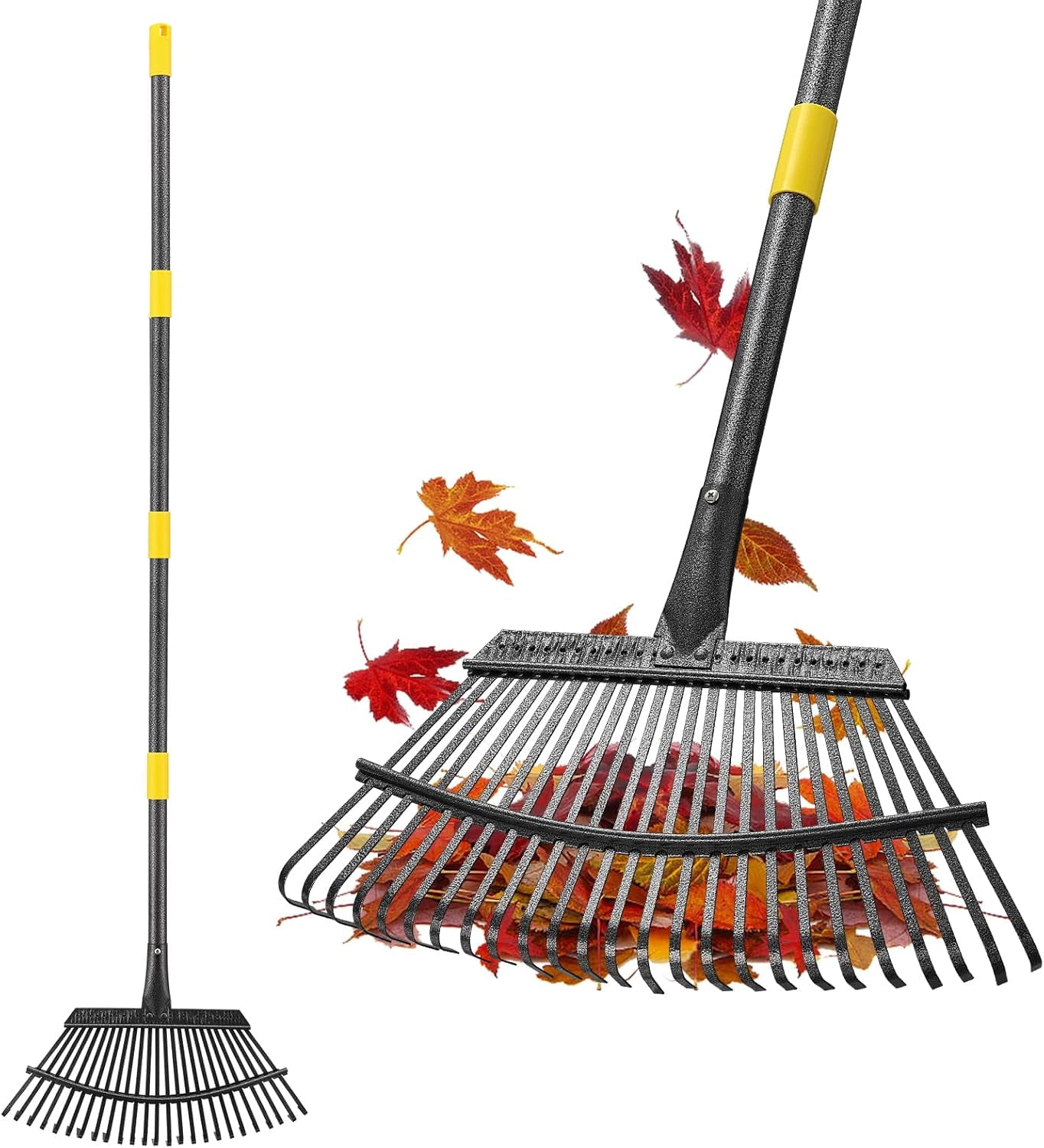 Rake, Gardening Rakes for Leaves Lawns Heavy Duty, 79 in Leaf Rake with ...