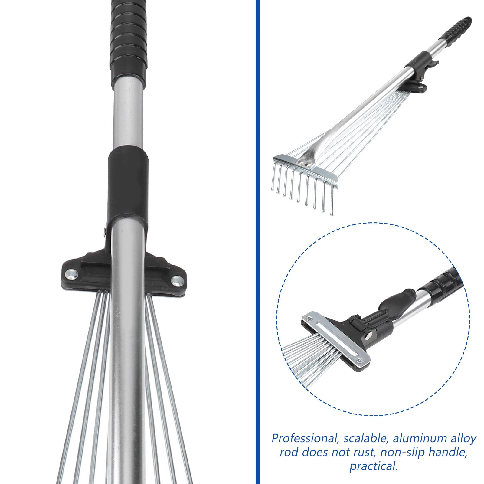 WRISTBIQUE adjustable garden rake Retractable Leaf Rake Plastic Adults ...