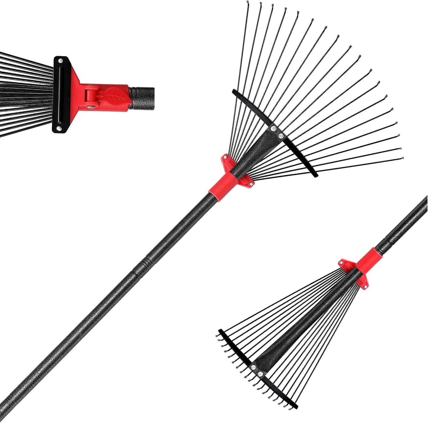 Rake for Leaves with 18 Metal Tines for Lawn,Leaf Rake Yard Tools for ...