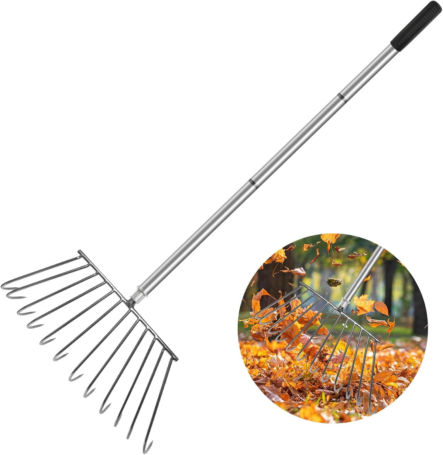 Rakes for Lawns, Garden Rake for Leaves, Turf Dead Grass Leaf Rakes ...