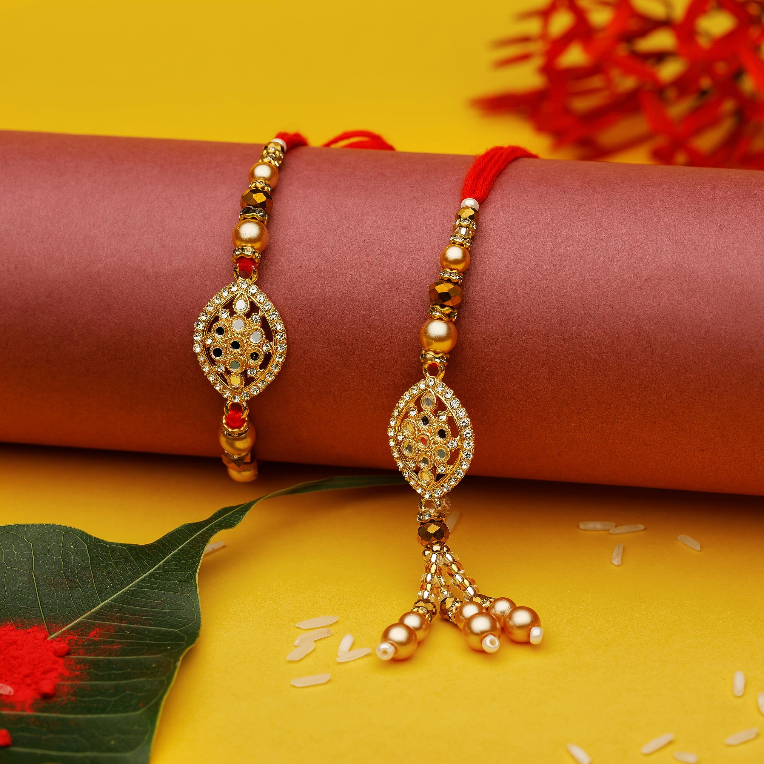 Rakhi Lumba set of 2 Rakhi for Brother and Bhabhi Bhaiya Bhai Rakhi Set ...