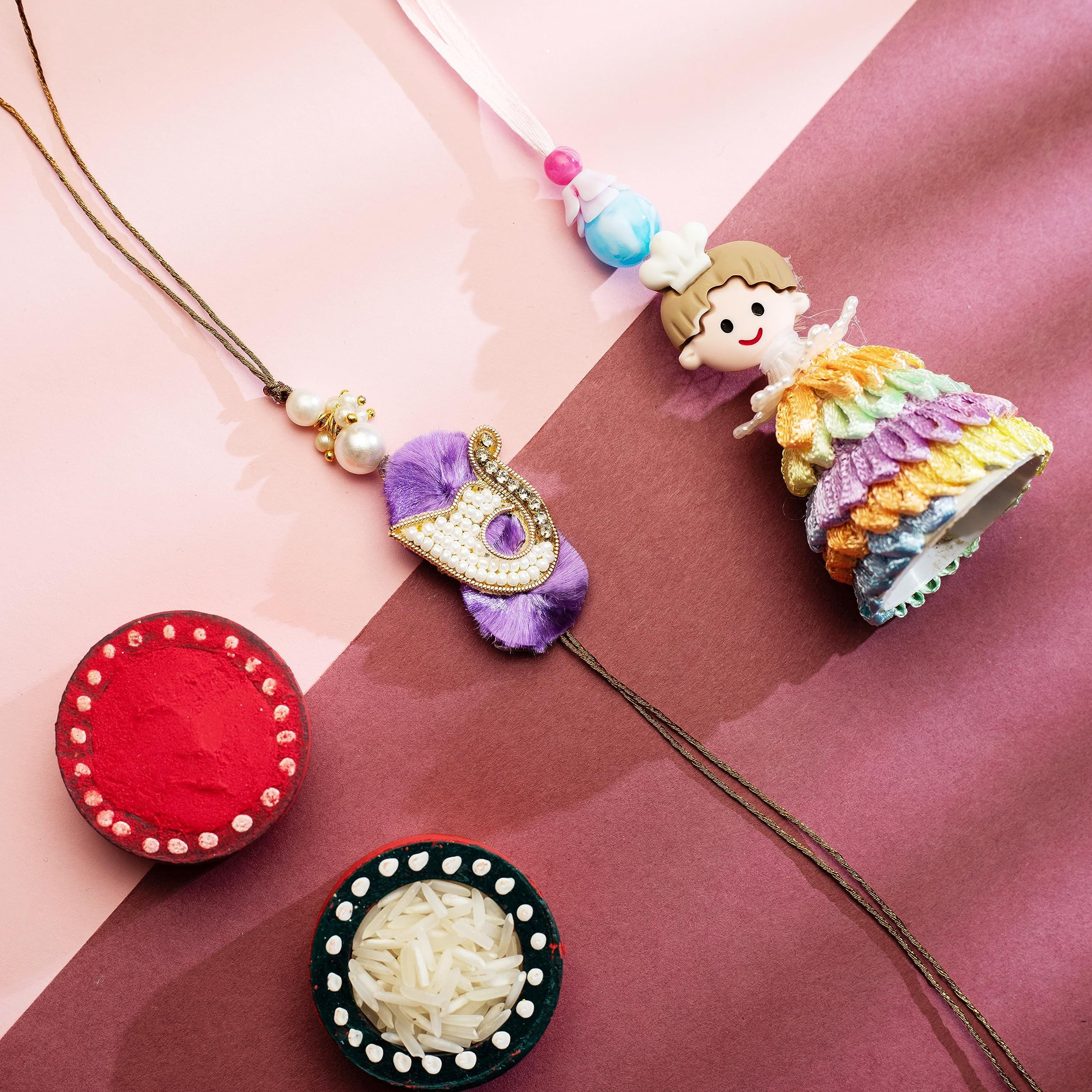 Rakhi Lumba set of 2 Rakhi for Brother and Bhabhi Bhaiya Bhai Rakhi Set ...