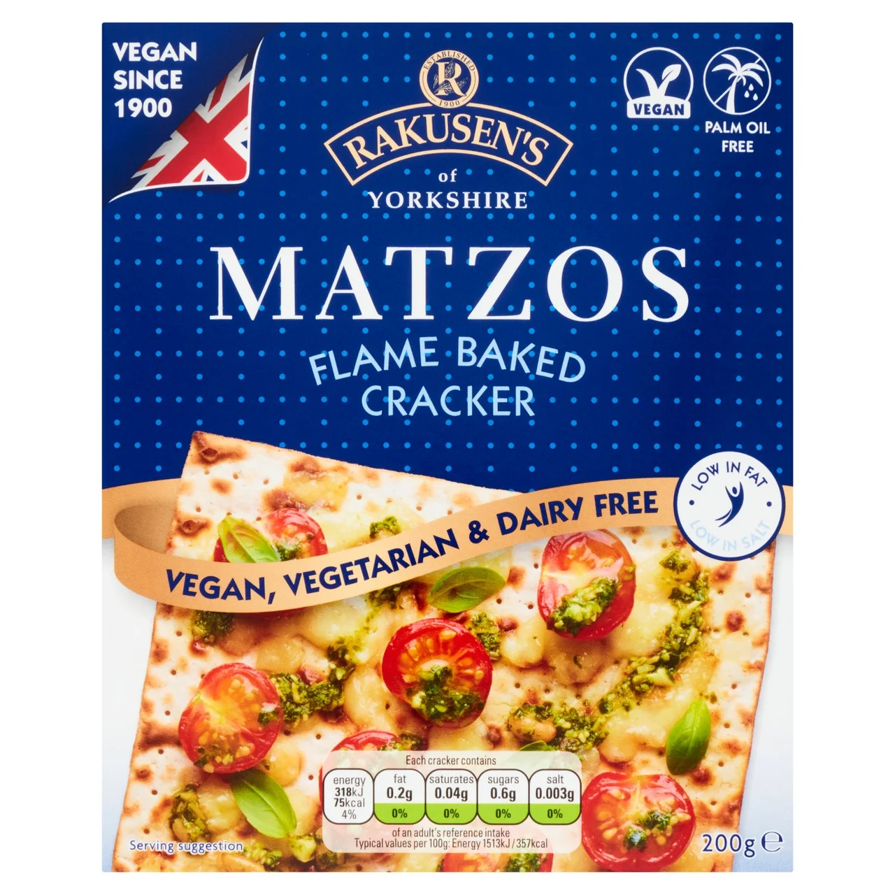 Rakusen's Flamed Baked Cracker Matzos 200g - British Crackers - Walmart.com