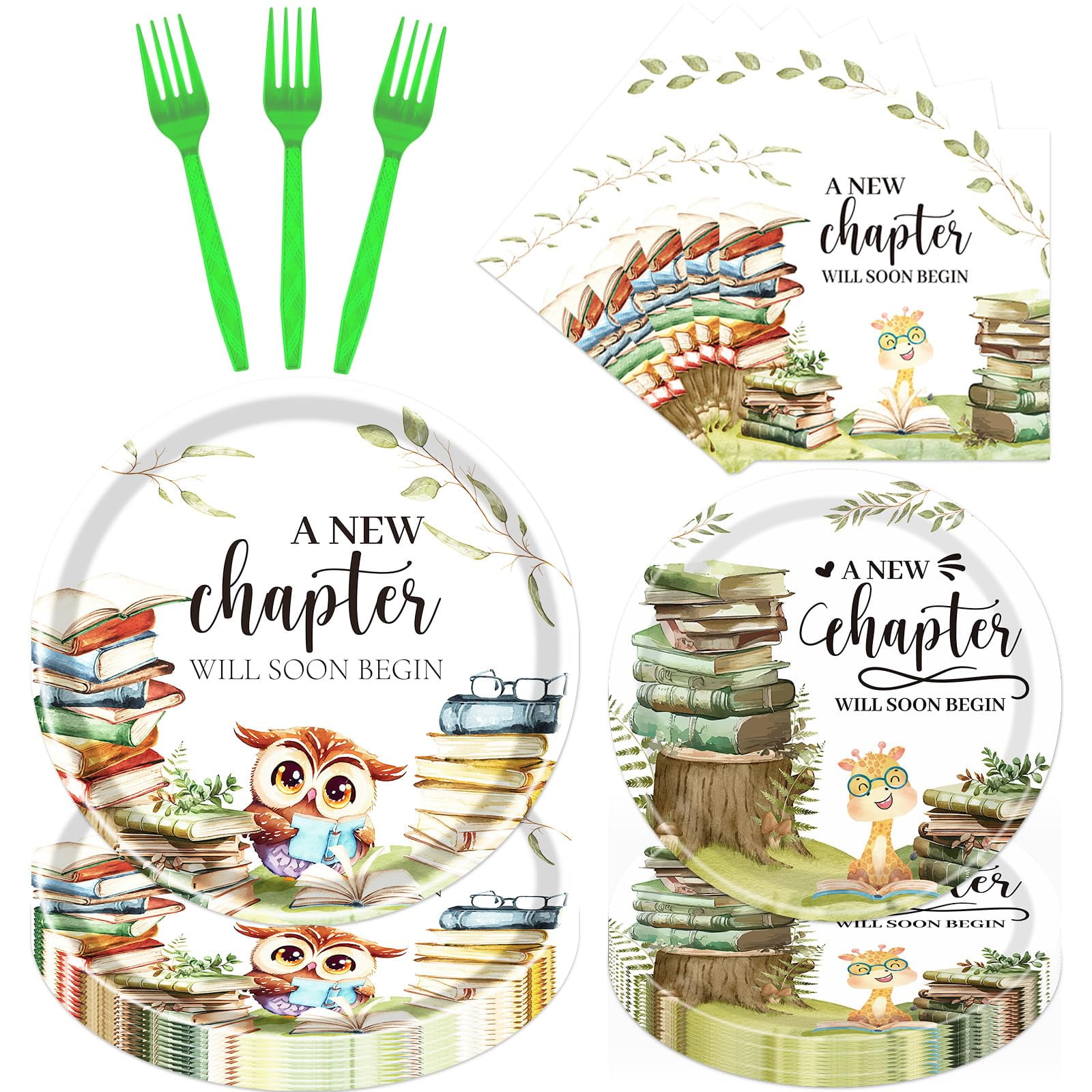 Rakuto Storybook Baby Shower OIF8 Decorations - 96PCS A New Soon Begin Party Supplies Book ...