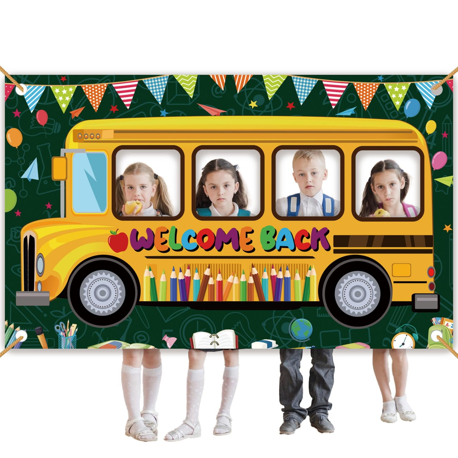 Rakuto Welcome Back to School Banner - Large School Photo Prop Backdrop ...