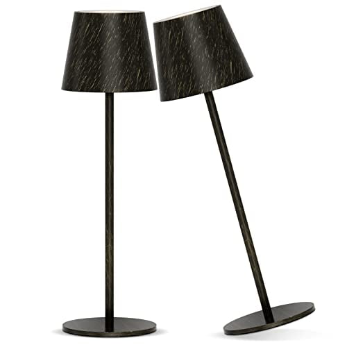 Ralbay 2 Pack 3000K Copper LED Cordless Table Lamp, 4800mAh ...