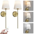 Ralbay Gold Battery Operated Wall Sconce Set of Two,3 Colors Dimmable ...