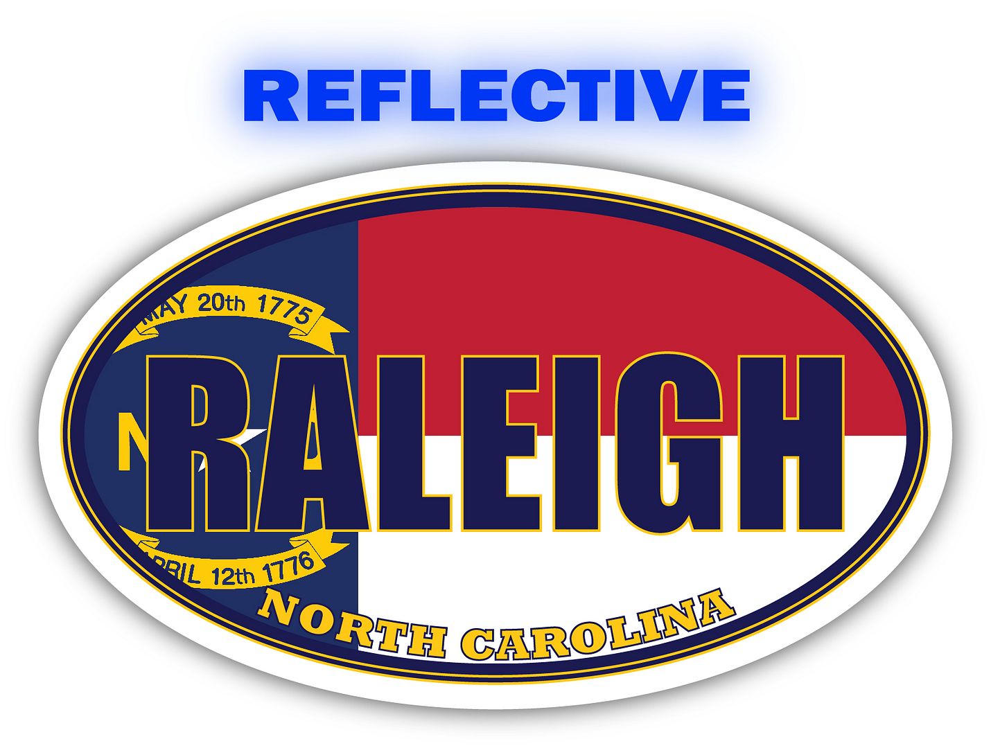 Raleigh City North Carolina State Flag | NC Flag Wake County Oval State ...