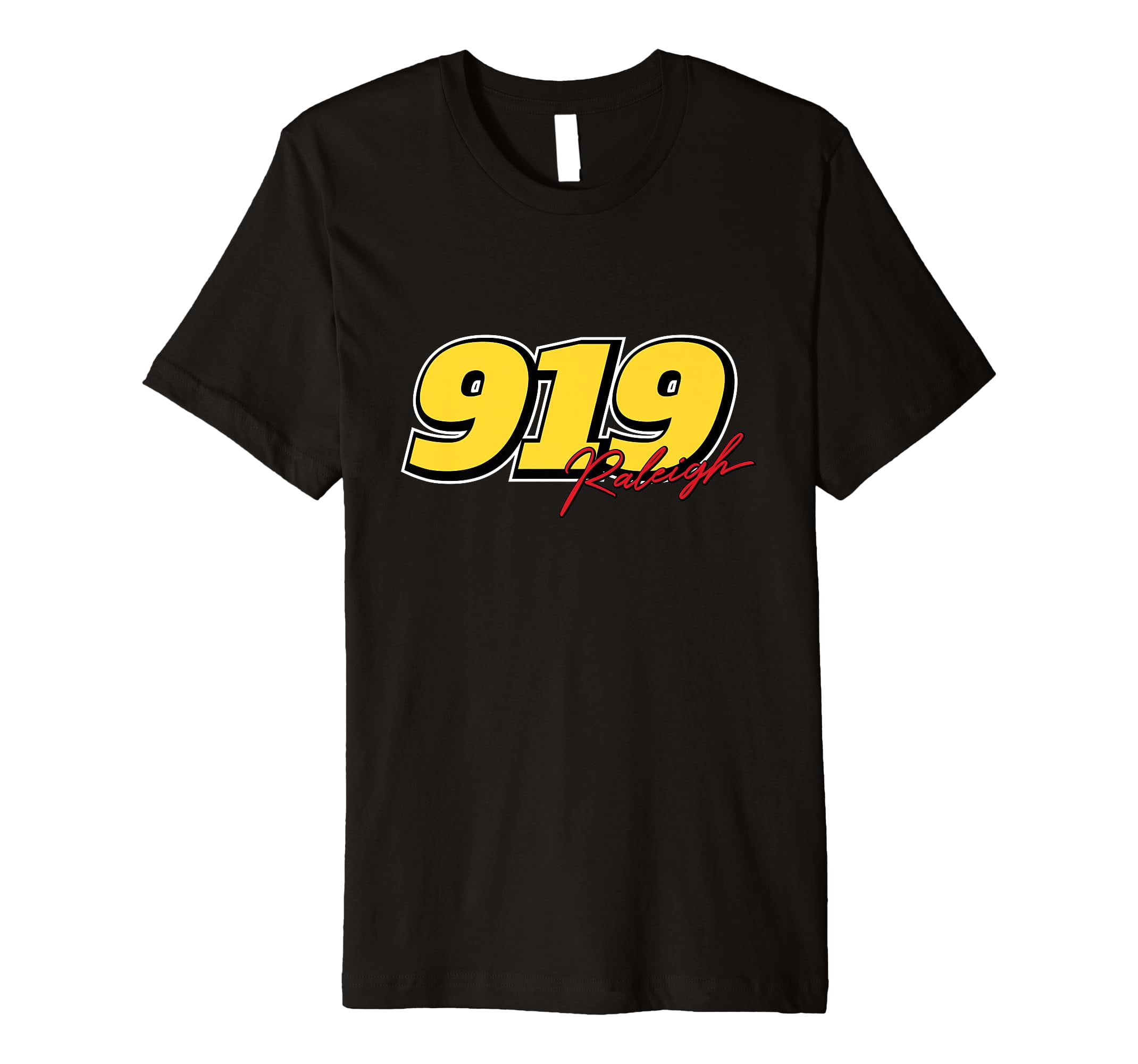 Raleigh North Carolina 919 Area Code Racing Style Premium T-Shirt ...