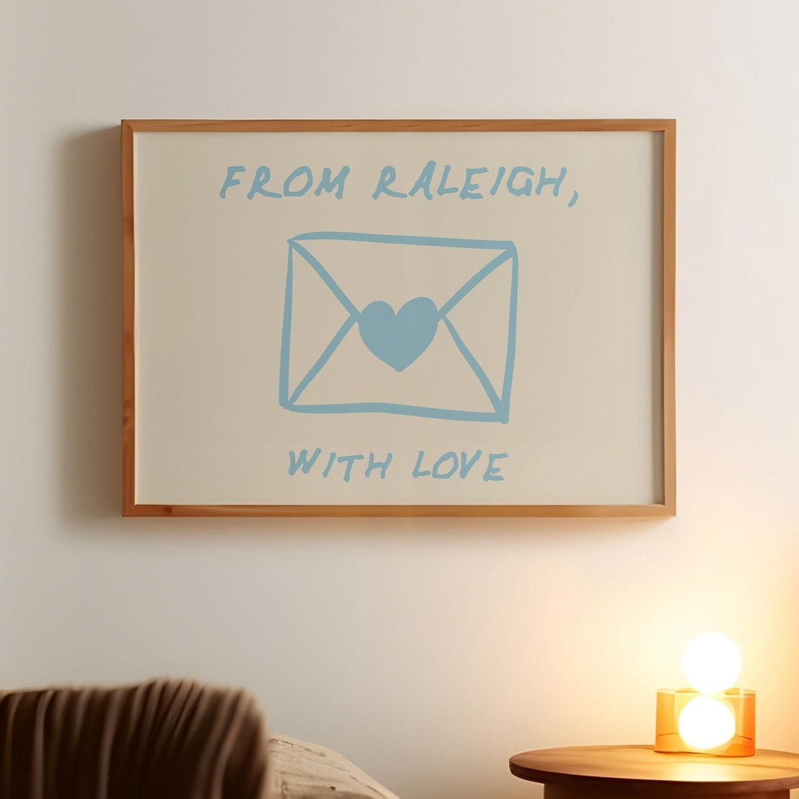 Raleigh Poster Love Letter Print Trendy Dorm Decor North Carolina Print ...