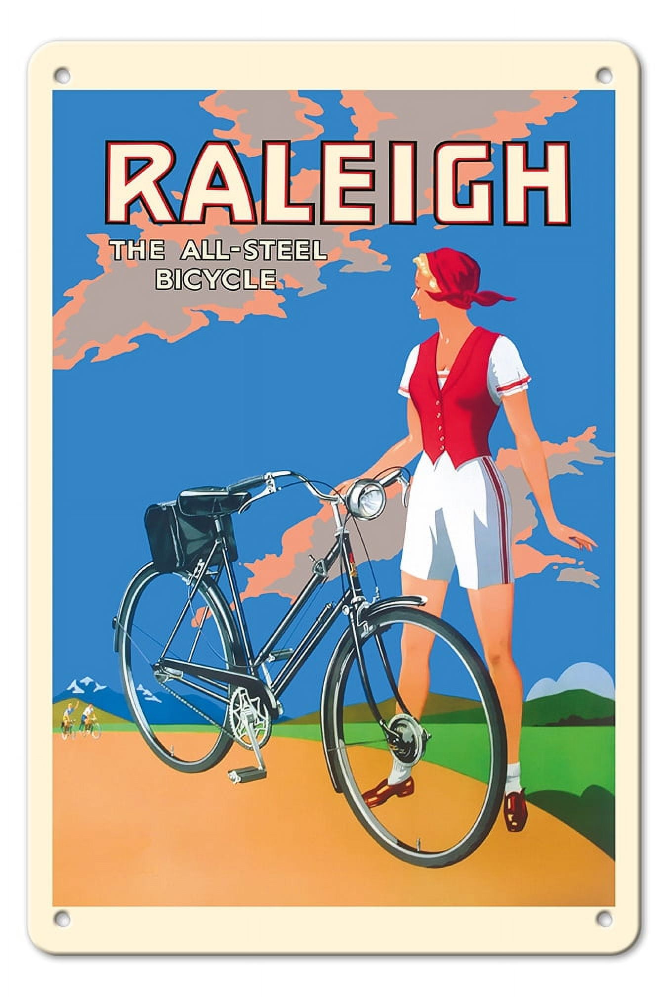 Raleigh the All Steel Bicycle - Vintage Bicycle Poster c.1925 - 8 x 12 ...