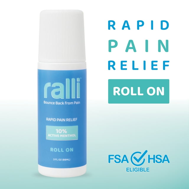 Ralli Rapid Pain Relief Roll-On for Muscle Aches, Joints, Arthritis ...