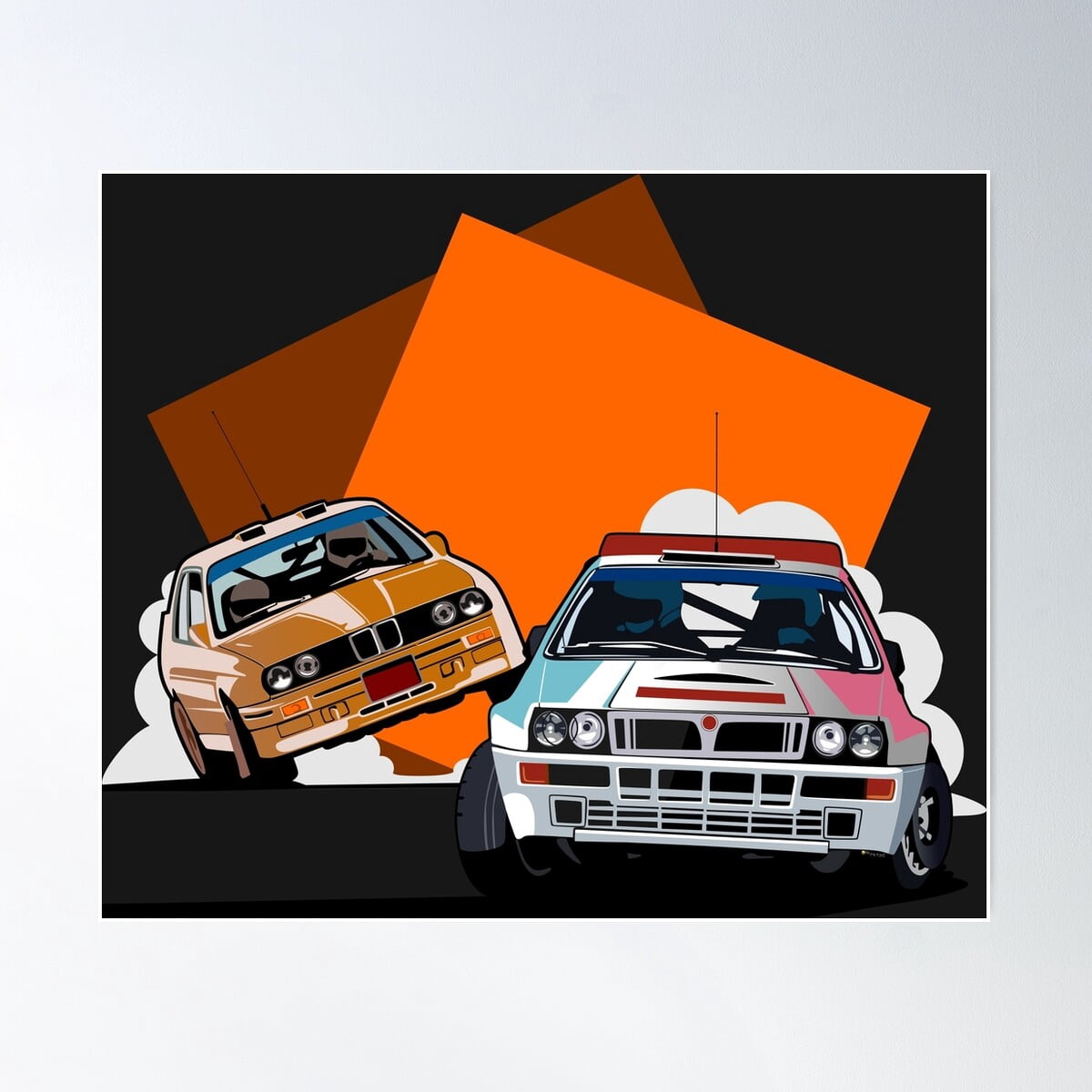 Rally Car Poster Wall Art, Modern Wall Decor For Living Room Bedroom ...