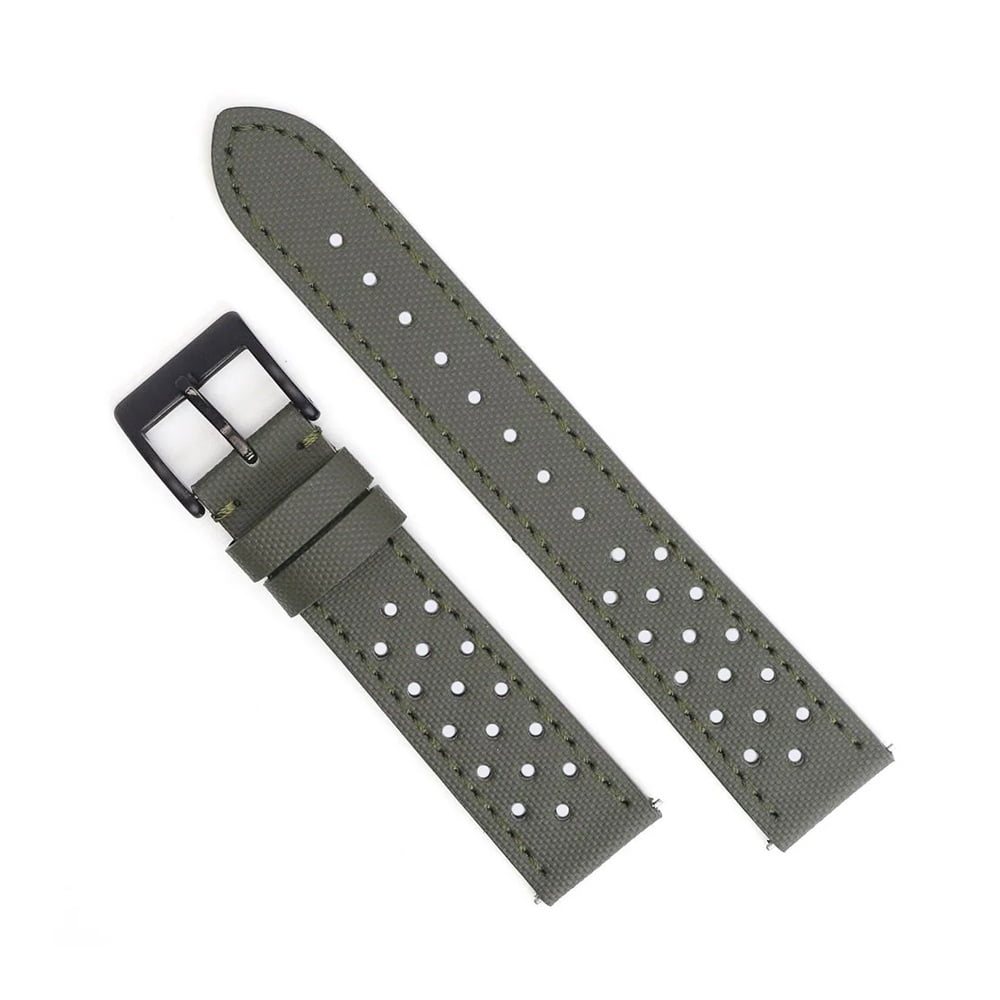 Rally Watch Band Quick Release Durable Sailcloth & Leather Watch Strap ...