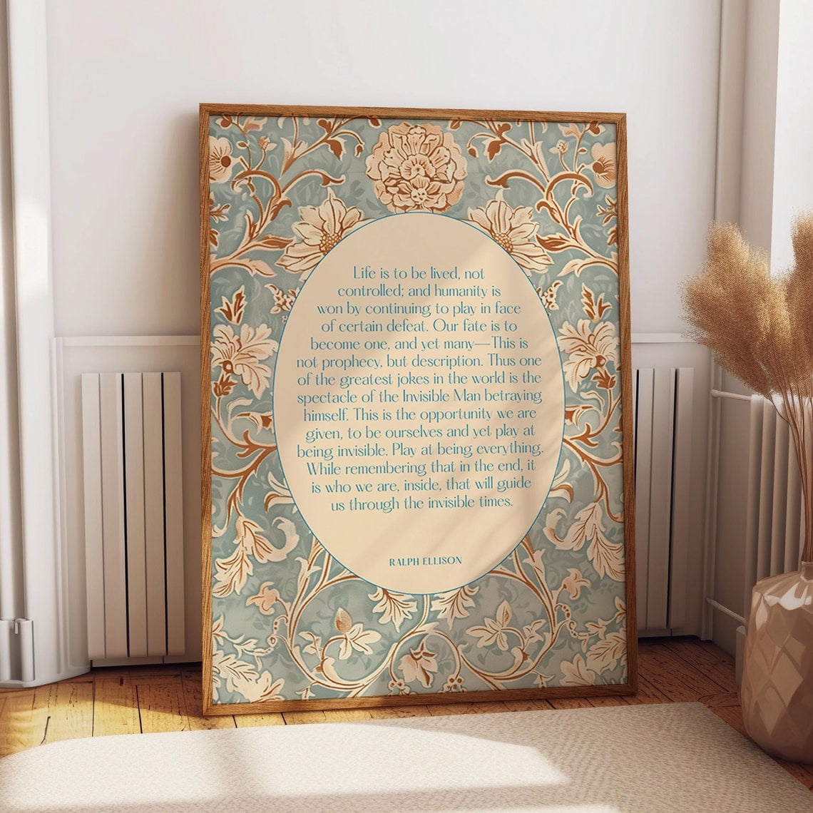 Ralph Ellison Inspirational Quote Poster - Invisible Man Quote Floral ...