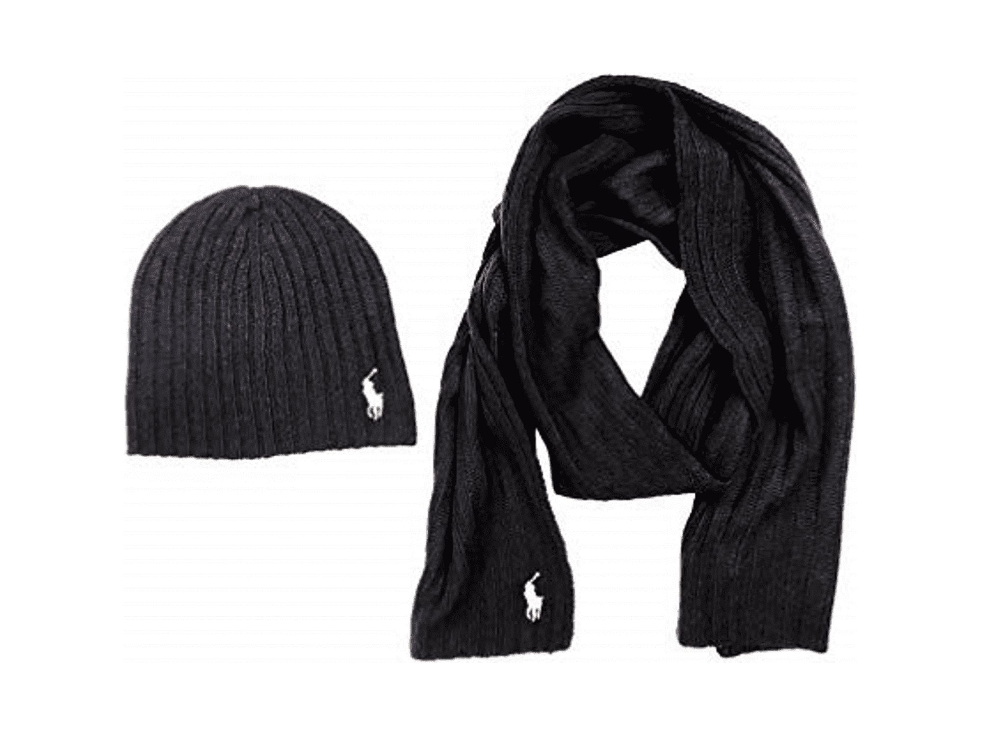 Free Shipping! Polo Ralph Lauren Men's 2 Piece Set Hat & Scarf Black ...