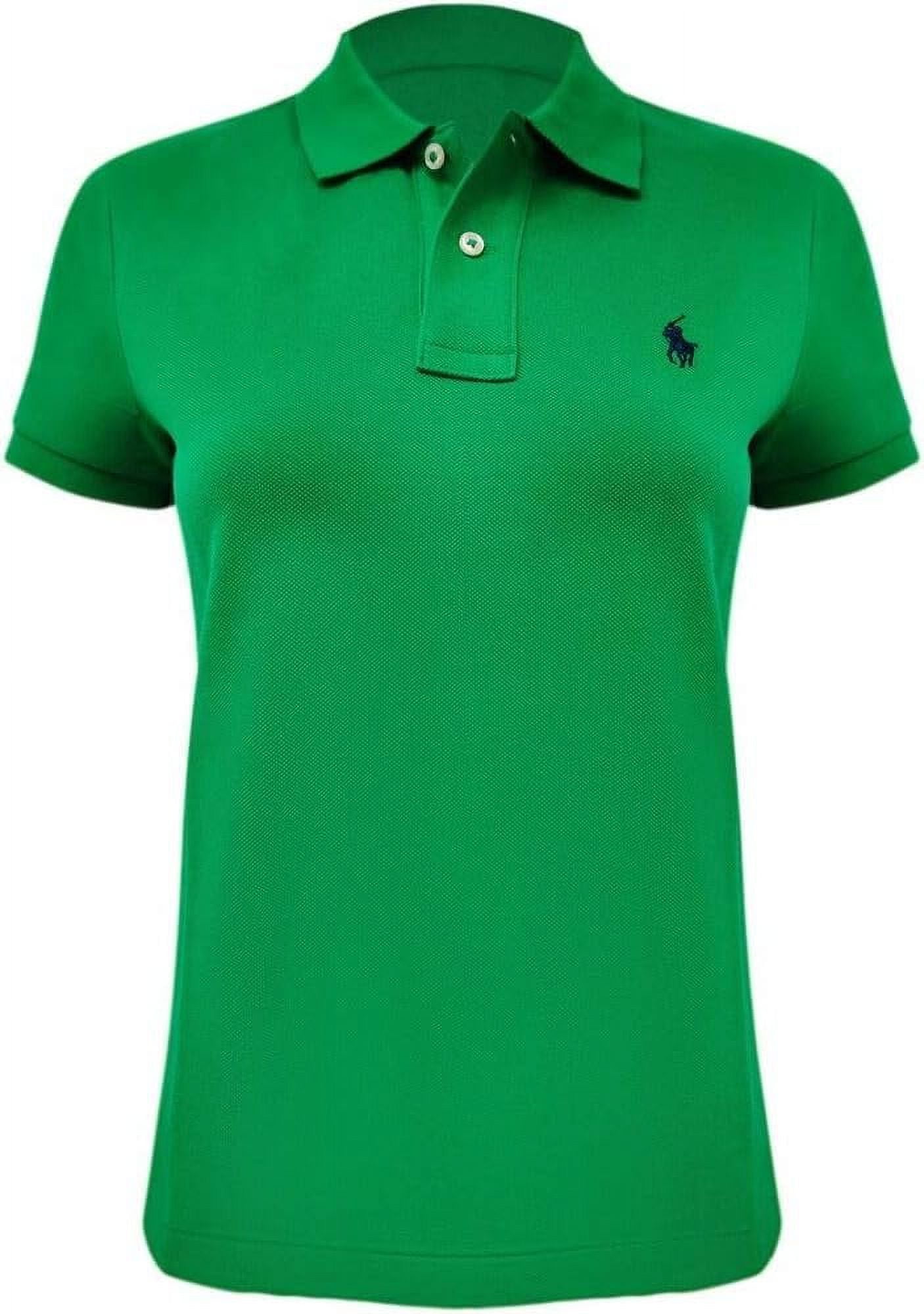 Ralph Lauren Skinny Fit Women Logo Polo T-Shirt Medium, Stem Green/Navy ...