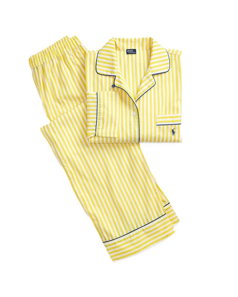 Ralph Lauren Striped Poplin Long-Sleeve Pajama Set - 4P8036 (Lemon Zest ...