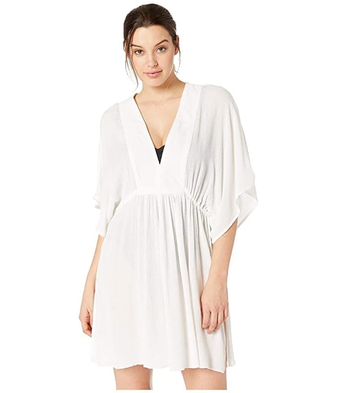 Ralph Lauren WHITE Crinkle Rayon Cover-Up Tunic Dress, US Small ...