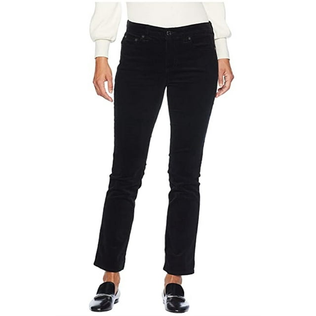 Ralph Lauren Women's Premier Corduroy Straight Skinny Casual Pants Black Size 10 Petite ...