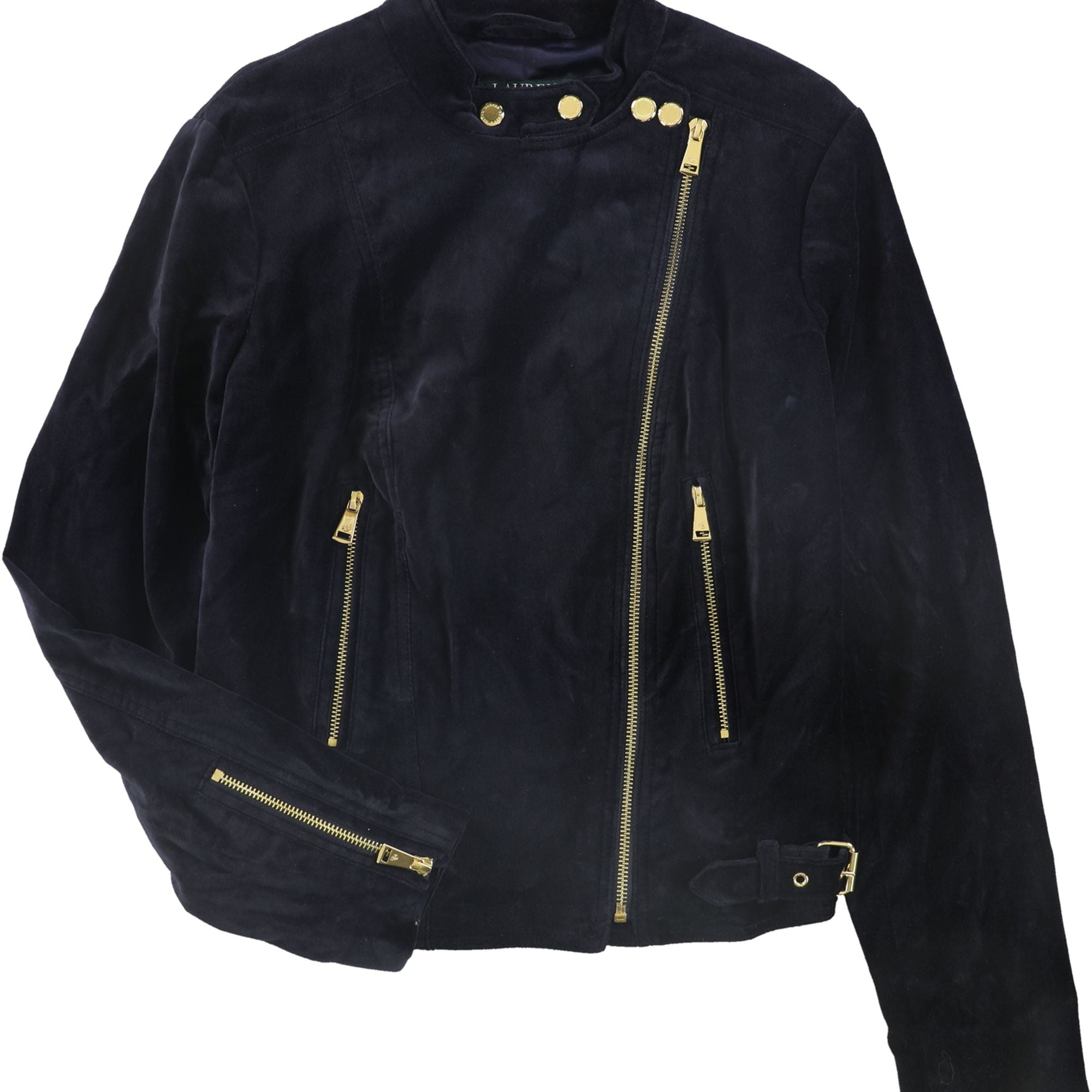 Ralph Lauren Womens Feyoshi Velvet Motorcycle Jacket, Blue, 8 - Walmart.com