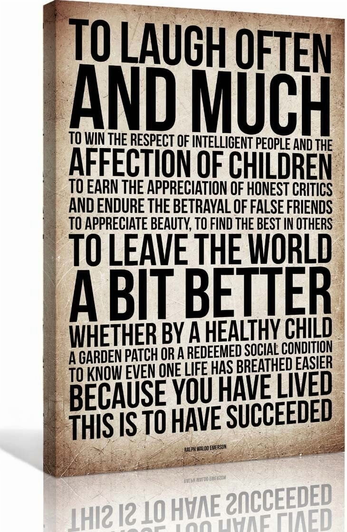 Ralph W1aldo Emerson Quote Wall Art To Laugh Often Poster Vintage ...