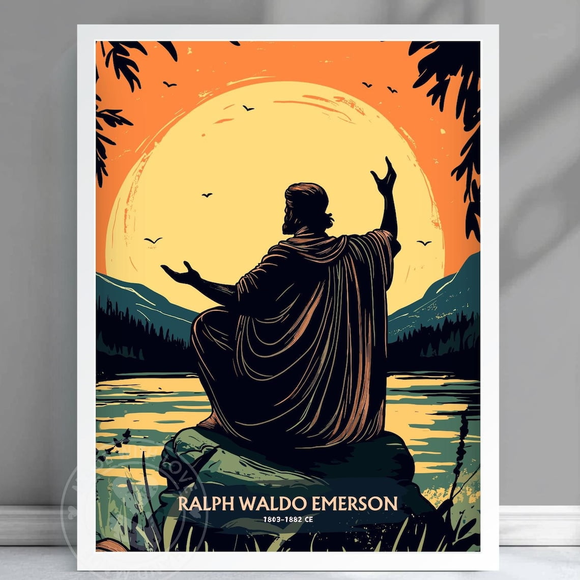 Ralph Waldo Emerson Philosopher Print - Philosophy Poster, Stoicism ...