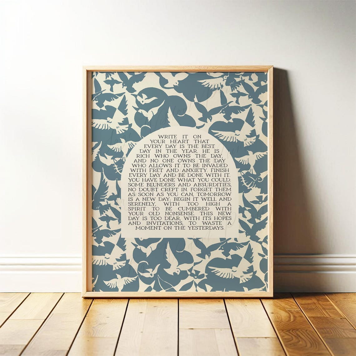 Ralph Waldo Emerson Poem Print Mid-Century Modern Bird Art Poster Decor ...