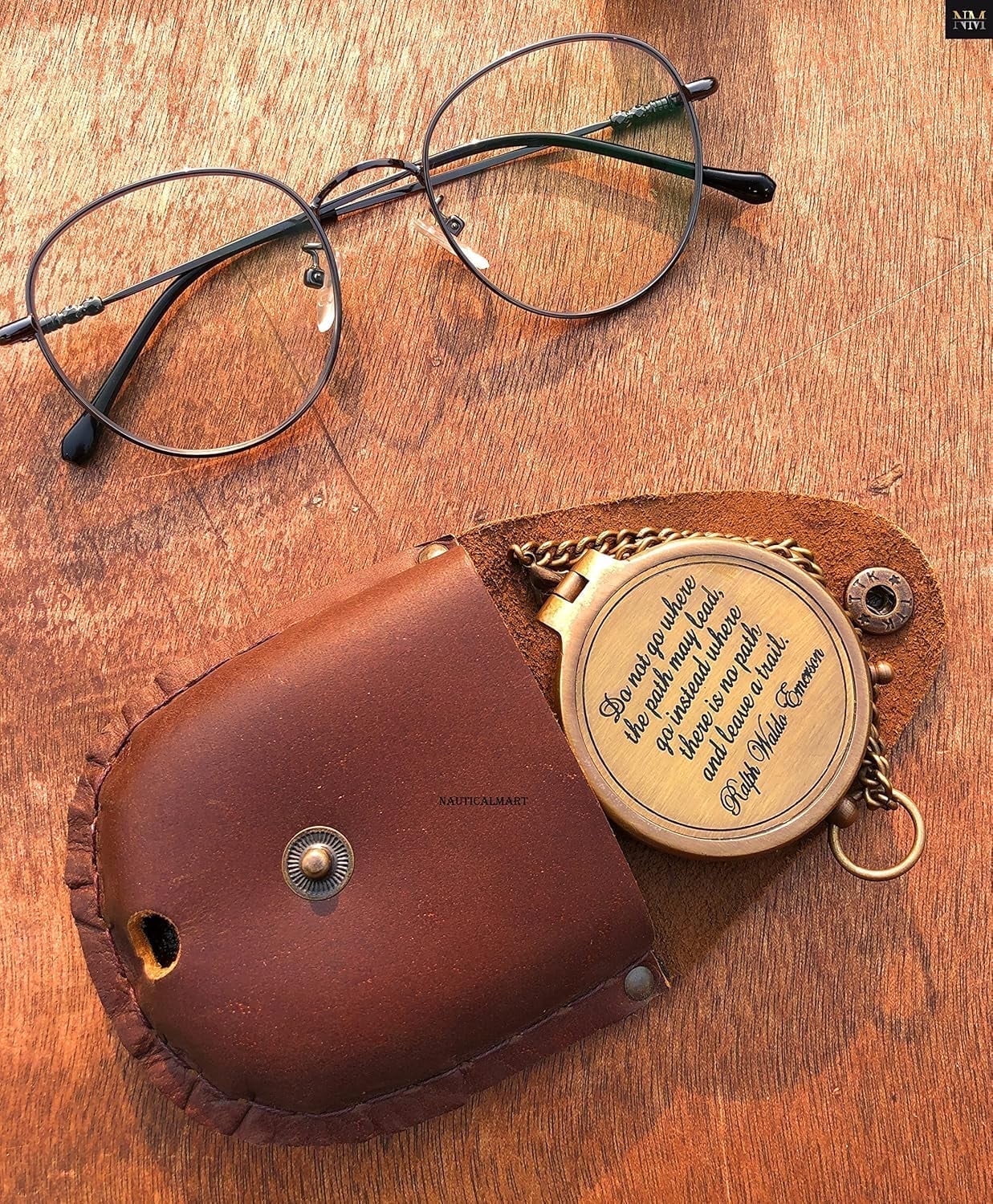 Ralph Waldo Emerson Quote Brass Compass Do not go Poem Compass with ...