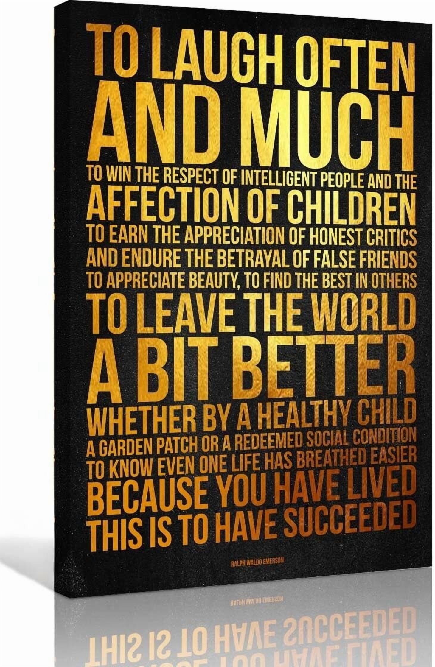 Ralph Waldo Emerson Quote Wall Art To Laugh Often Poster Vintage ...