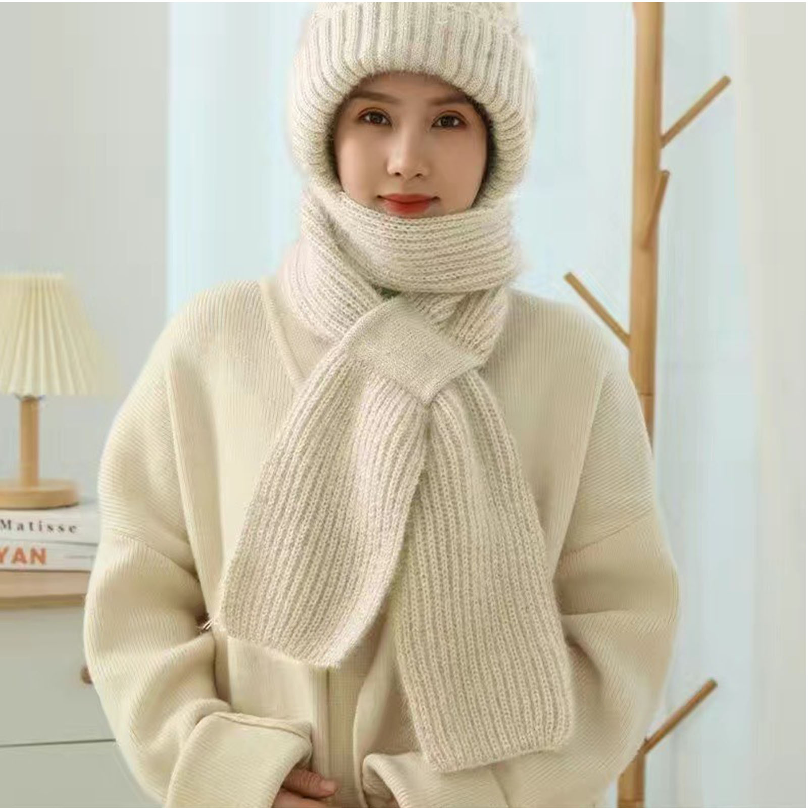absanyy Women's Winter Hat and Scarf Set - 2-in-1 Fleece Lined Acrylic ...