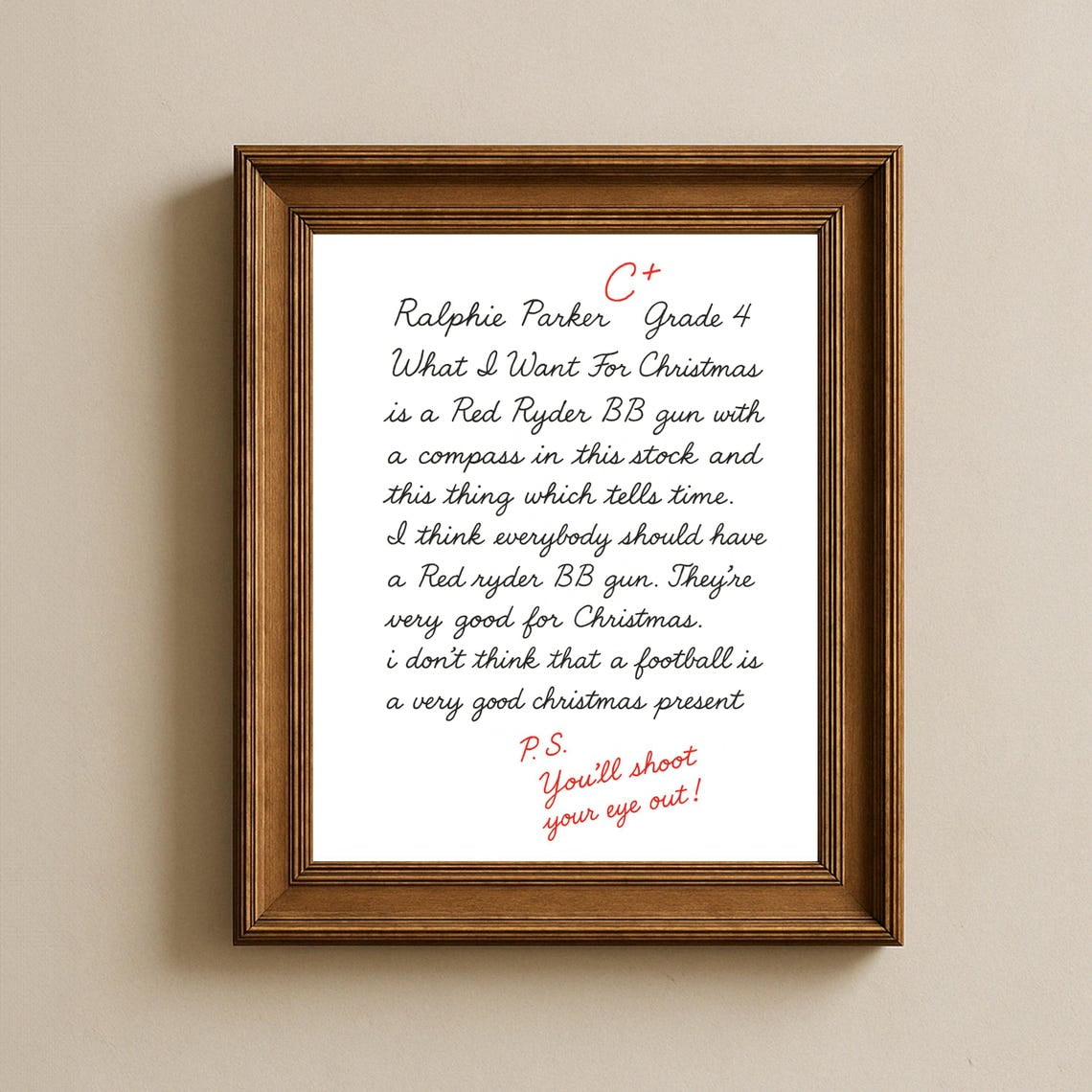 Ralphie’S Christmas Theme, A Christmas Story, Printable Wall Art ...