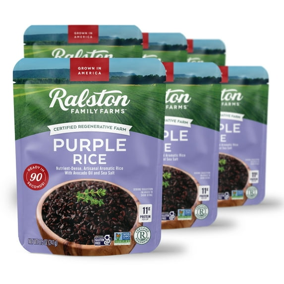 Ralston Family Farms Purple Rice, 8.5 OZ, Ready in 90 Seconds, 6 Pack ...