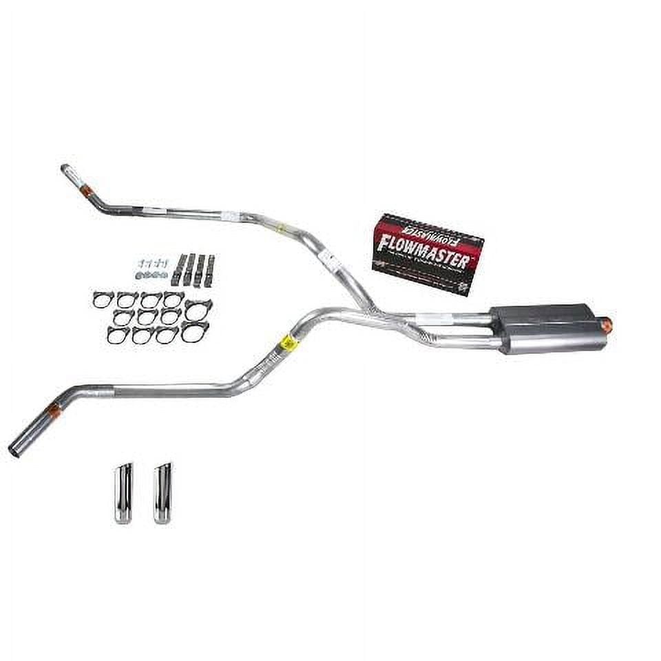 Ram 94-01 dual exhaust 2.5 pipe Flowmaster 50 RW Tip Corner exit ...