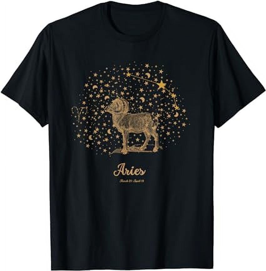 Ram Aries Zodiac Lovers Starry Sky Constellation Sign Design T-Shirt ...