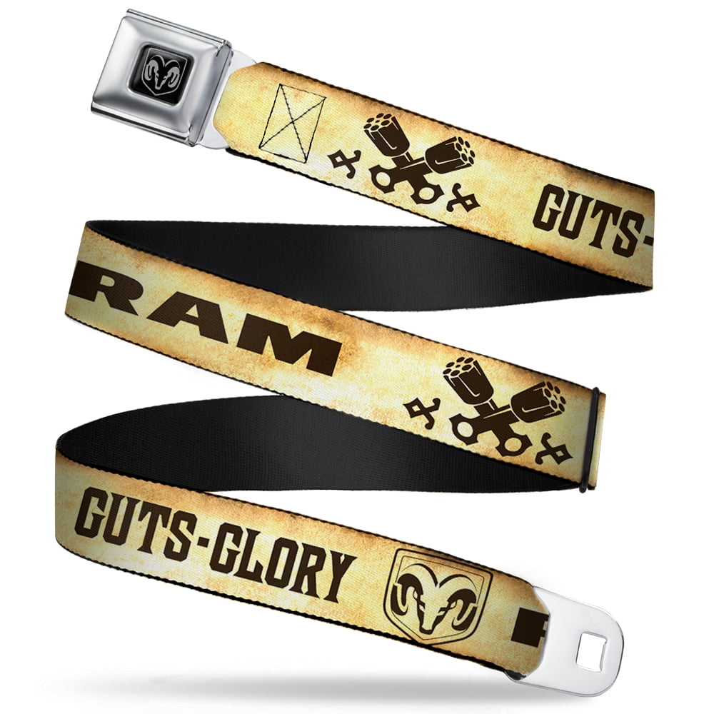 Ram Belt, Seatbelt Buckle Belt, Ram Logo Pistons Guts Glory Weathered ...