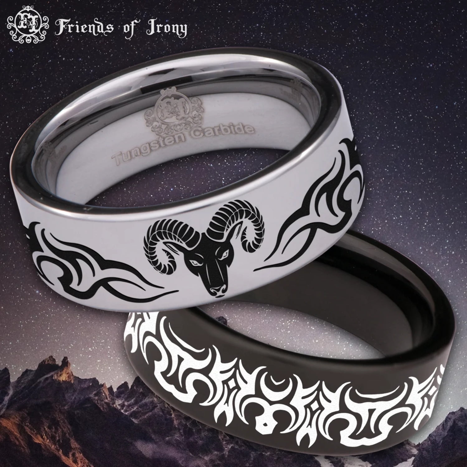 Ram Bull Tungsten Carbide Ring - Walmart.com