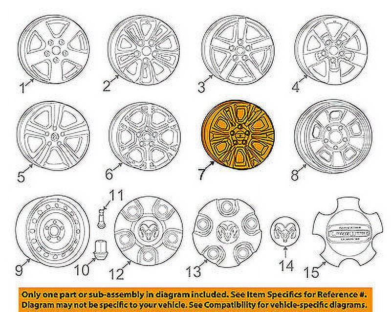 Ram CHRYSLER OEM 13-14 1500-Wheel-Alloy Aluminum 1UB20GSAAB - Walmart.com