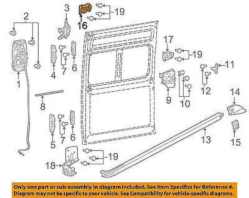 Ram CHRYSLER OEM 15-16 ProMaster 2500 Side Sliding Door-Hinge Right ...