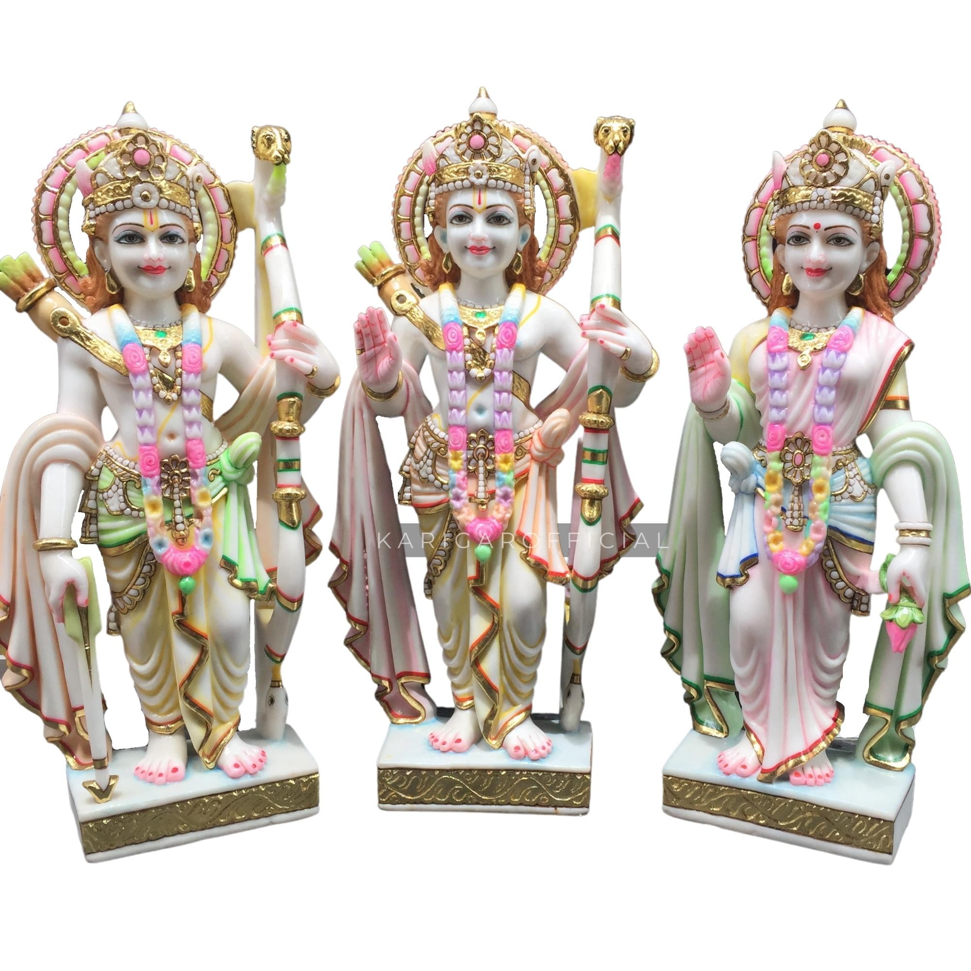Ram Darbar Statue 24 inches Hand Painted Marble Ram darbar Murti Large ...