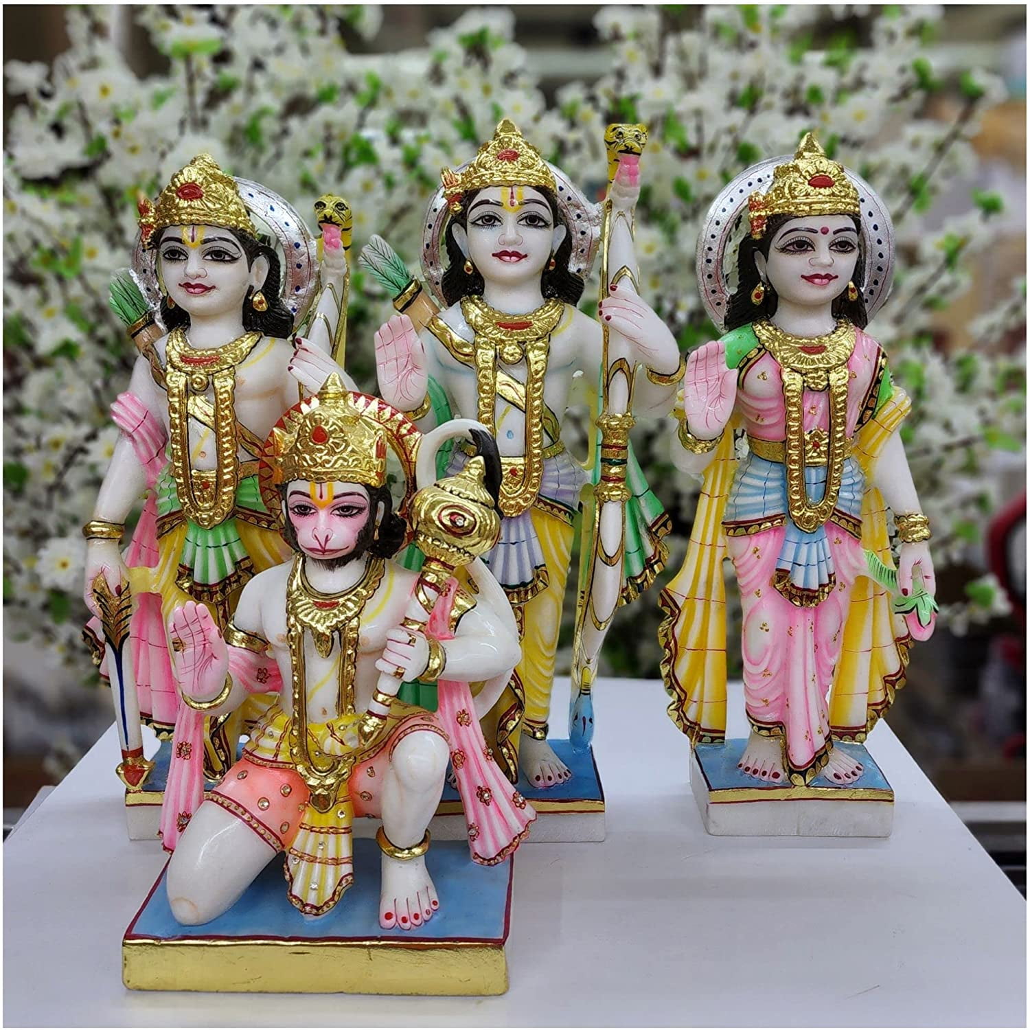 Ram Darbar Statue in Marble Ram Family Statue Ram Parivar Statue Lord ...