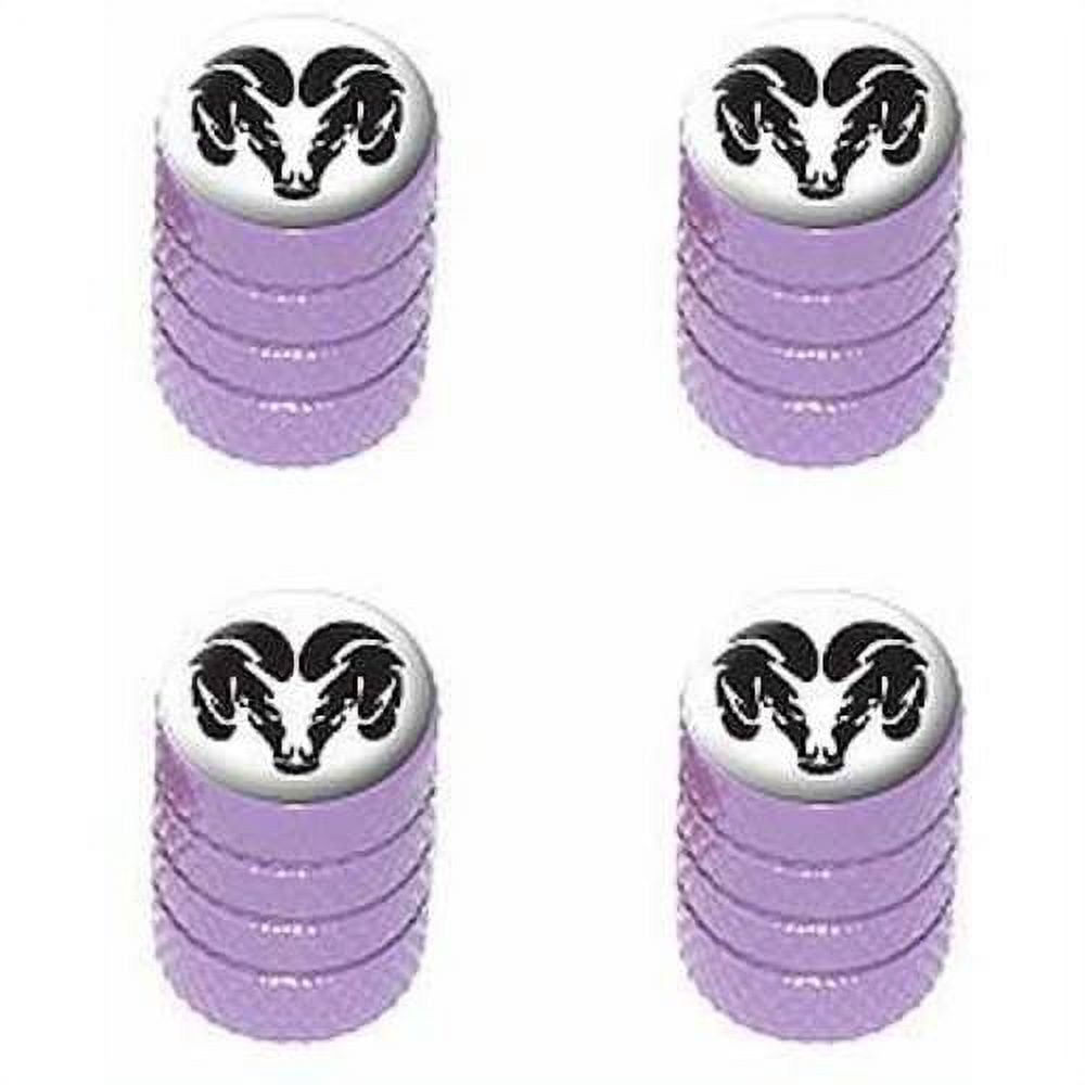 Ram Head Black on White Tire Rim Wheel Aluminum Valve Stem Caps ...
