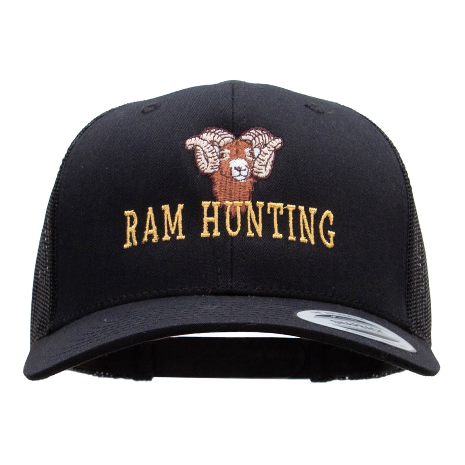 Ram Hunting Embroidered Retro Trucker Cap - Black OSFM - Walmart.com