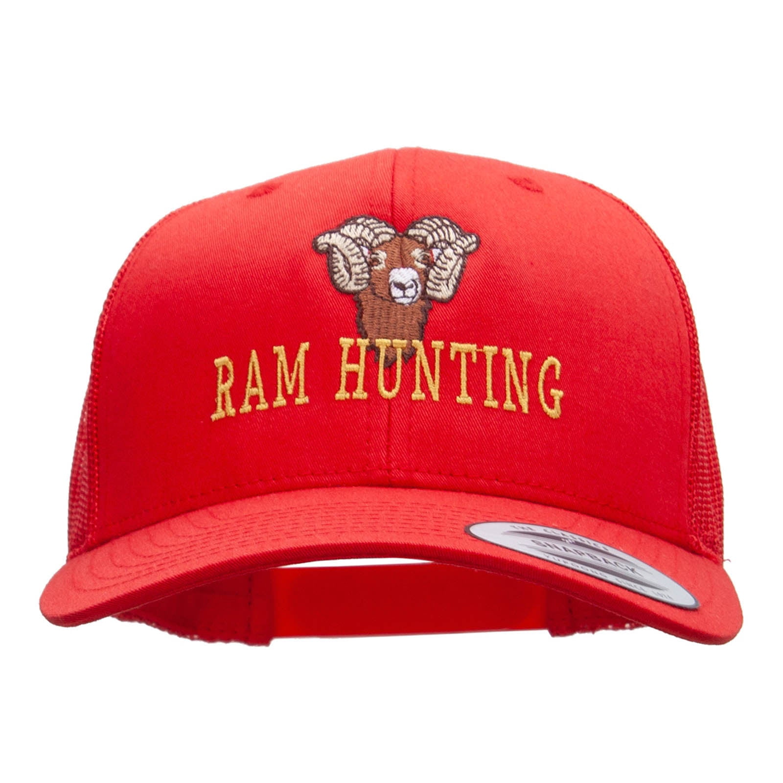 Ram Hunting Embroidered Retro Trucker Cap - Red OSFM - Walmart.com