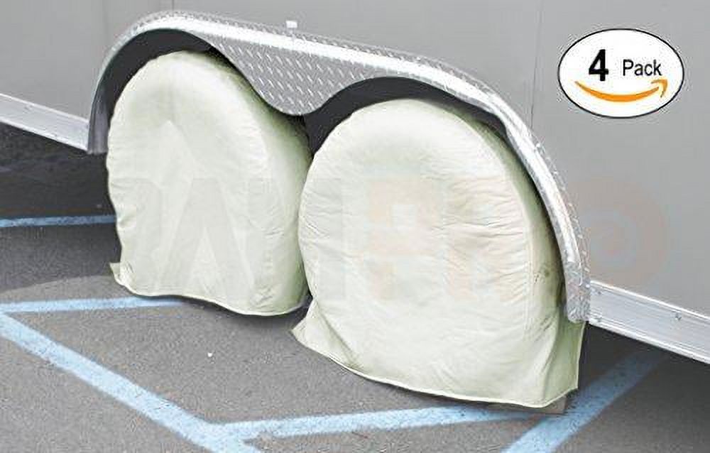 Ram-Pro 4 Canvas Wheel Covers Set, Heavy Duty 28â€? Diameter RV Tire ...