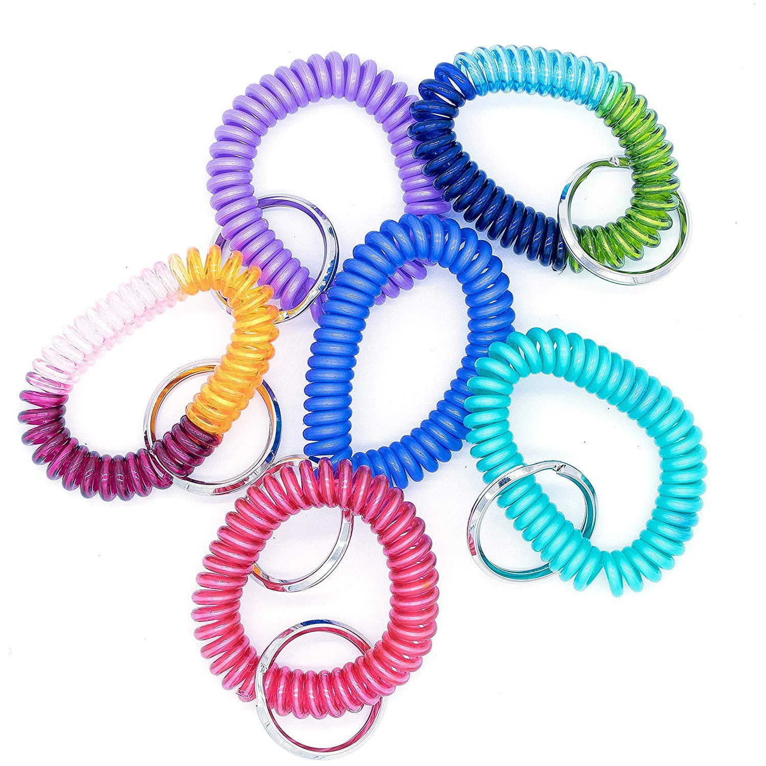 Ram-Pro Coil Stretch Bright Pearlized Color Wristband Keychain - Key ...