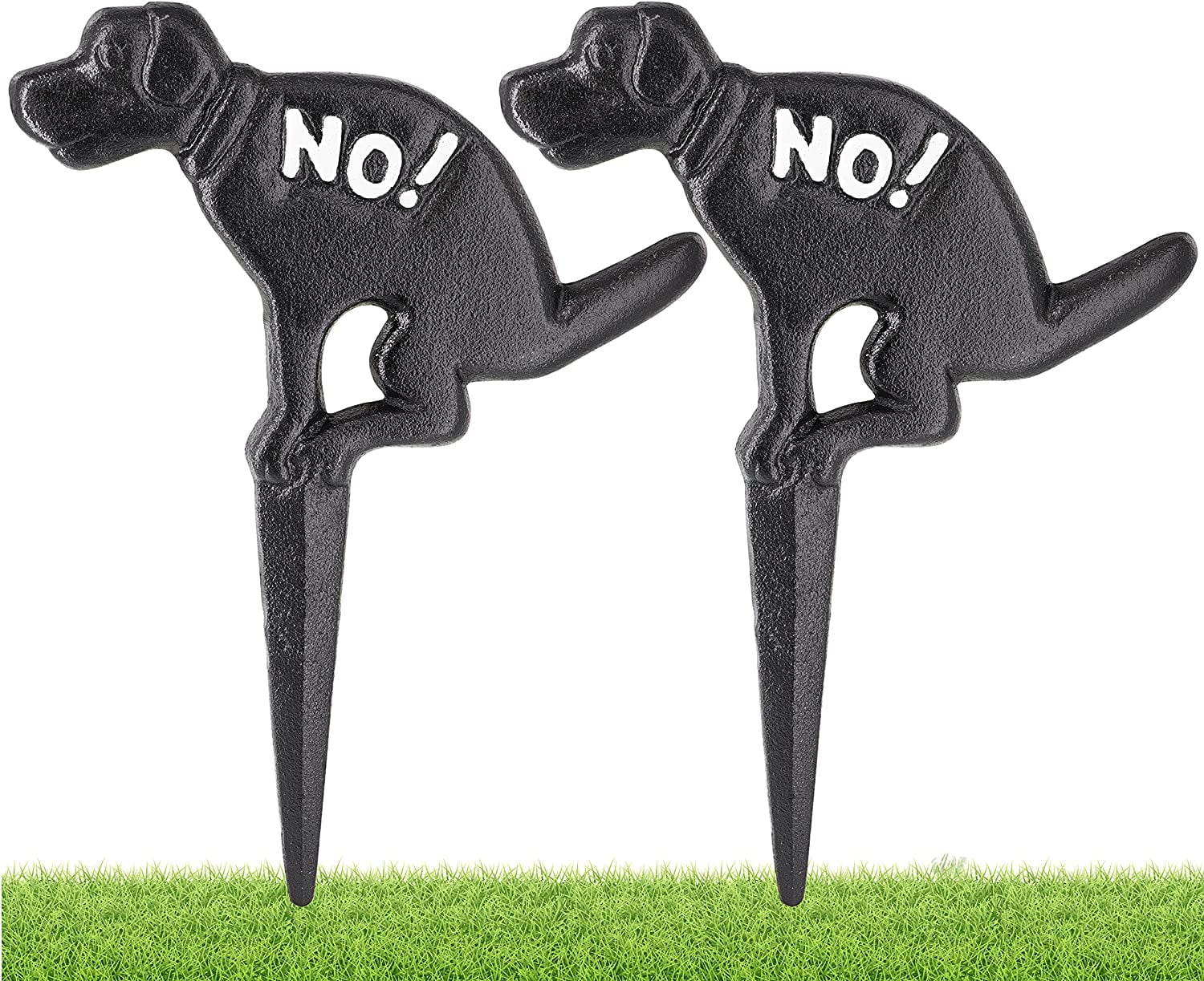 Ram-Pro No Pooping Naughty Dog Black Yard Sign with Stake Cast Iron ...